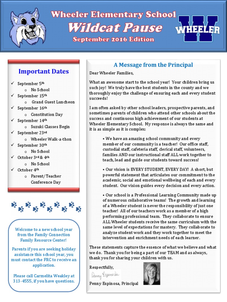 Wheeler Wildcat Pause September 2016 | PDF | Bus | School Bus