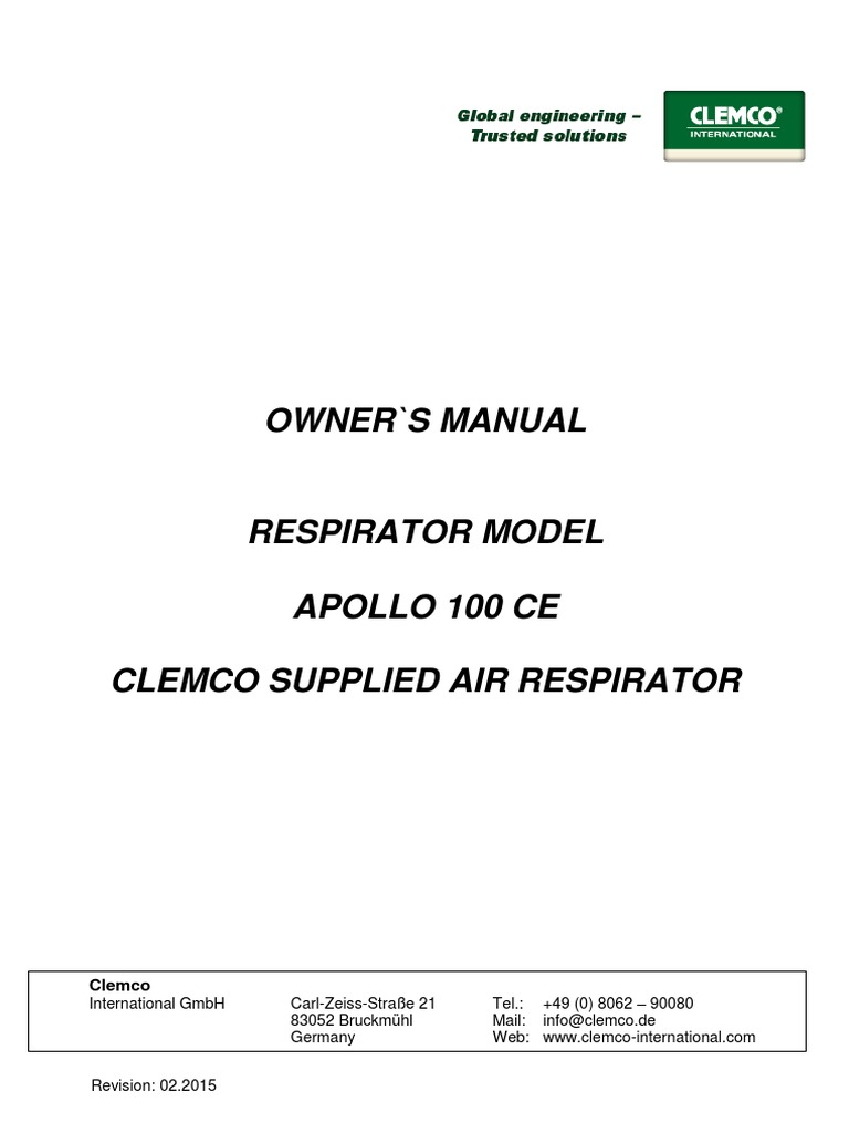 A Guide to Safe Operation and Maintenance of the Clemco Apollo 100 CE ...