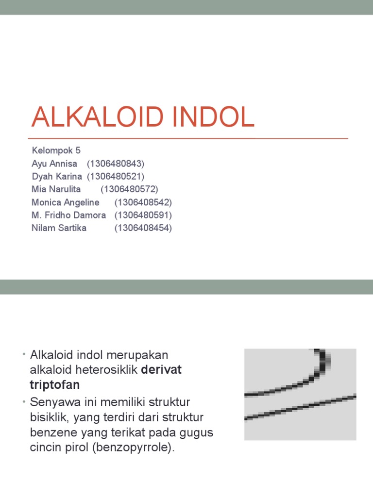 Kelompok 5 - Alkaloid Indol + Pertanyaan | PDF