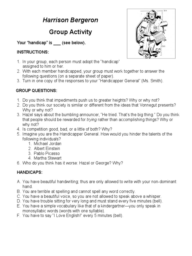 Harrison Bergeron Group Activity Guide | PDF | Career & Growth ...