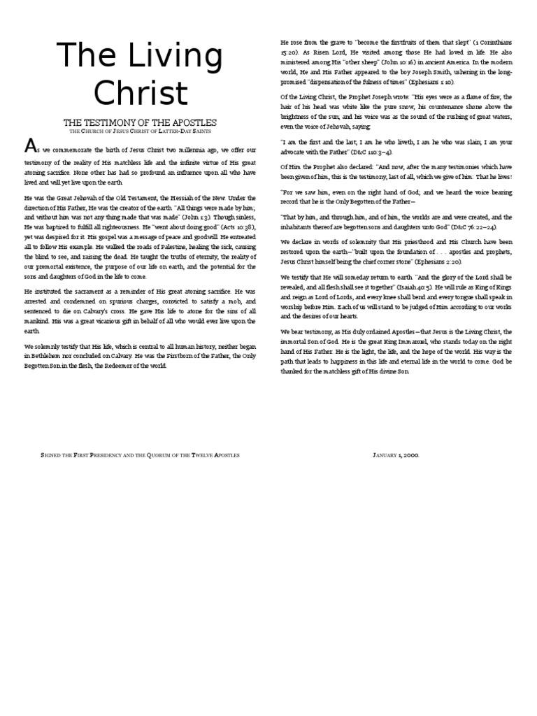 The Living Christ | PDF | Eternal Life (Christianity) | Jesus
