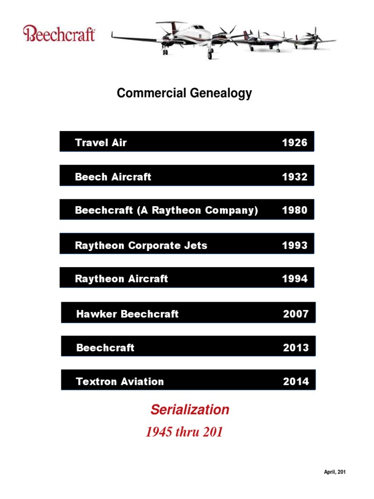 Serializationlist Beechcraft PDF | Download Free PDF | Aircraft Configurations | Monoplane