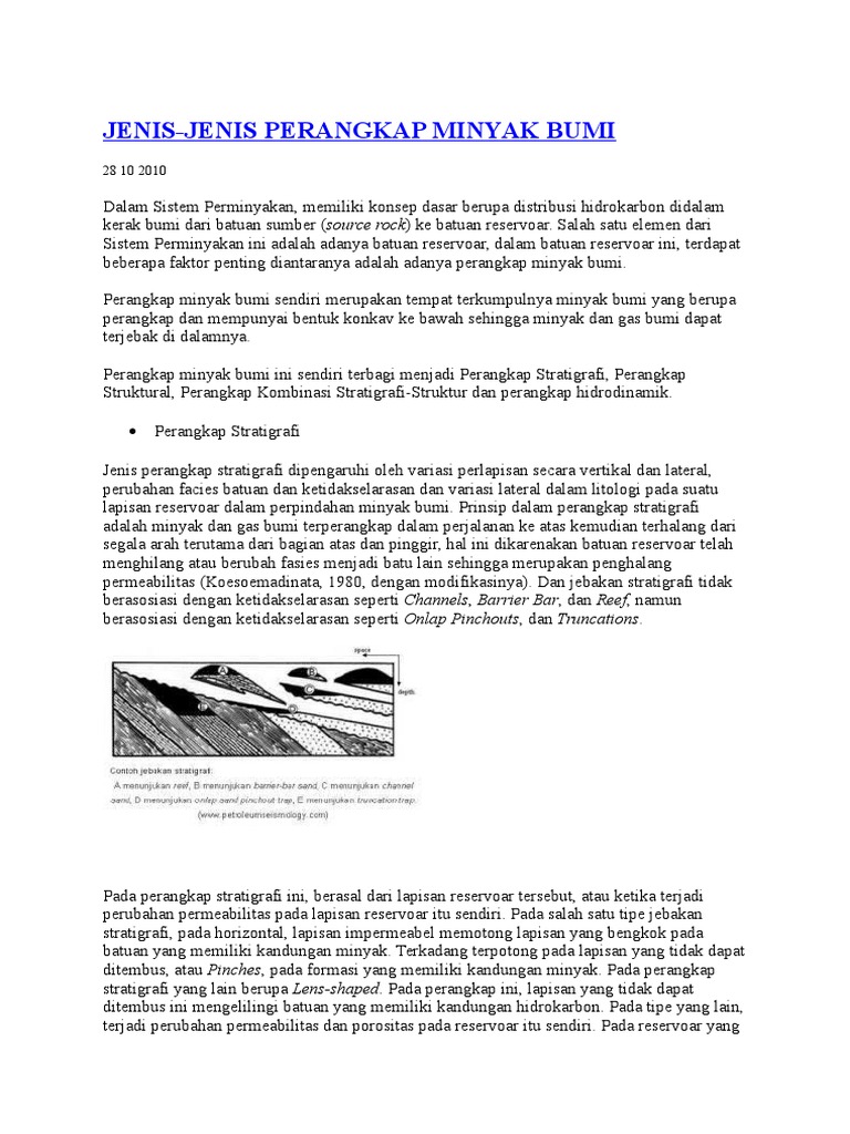 Jenis Perangkap Minyak Bumi | PDF