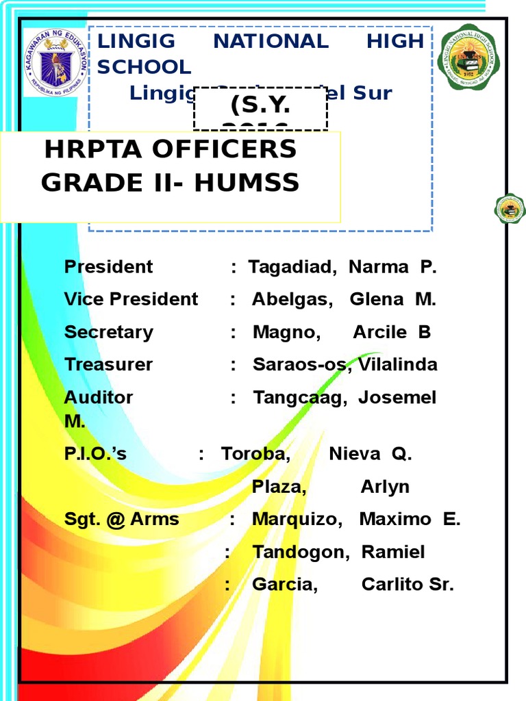 High School Class Officer List | PDF