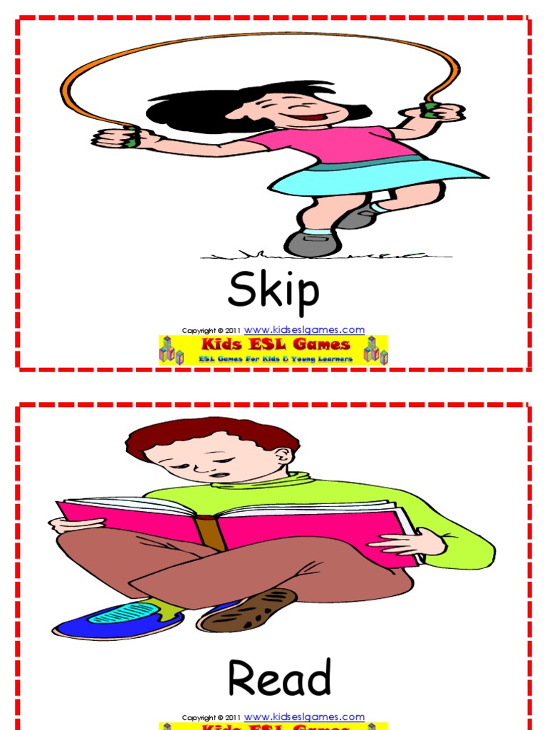 Action Verbs Present Simple Flashcards | PDF | Language Arts ...