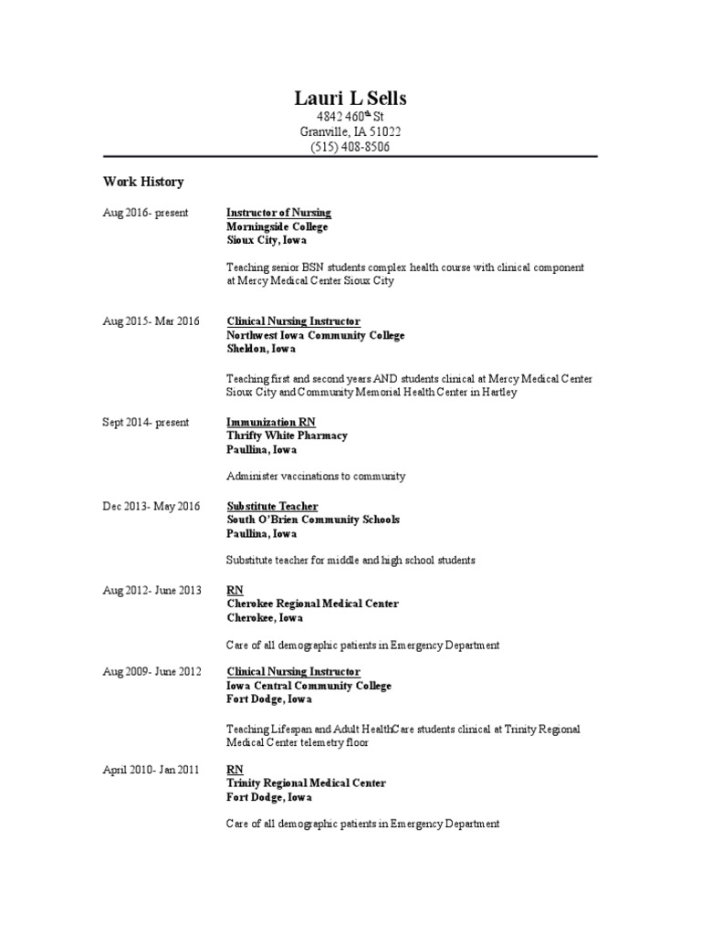 Updated Resume | PDF | Iowa | Nursing
