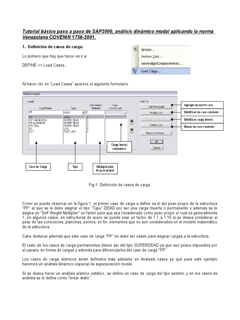 Tutorial Básico Paso A Paso de Sap2000, Análisis Dinámico Modal Aplicando La Norma Venezolana ...