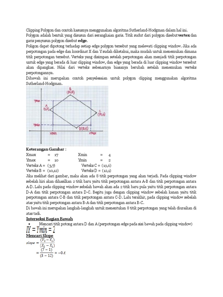 Algoritma Clipping Sutherland-Hodgman | PDF