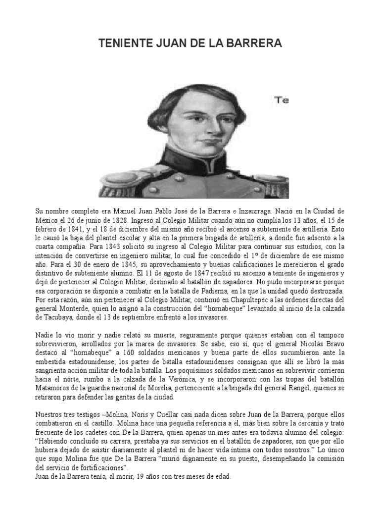 Biografía de Juan de la Barrera | PDF | Batallas | Ciencia militar
