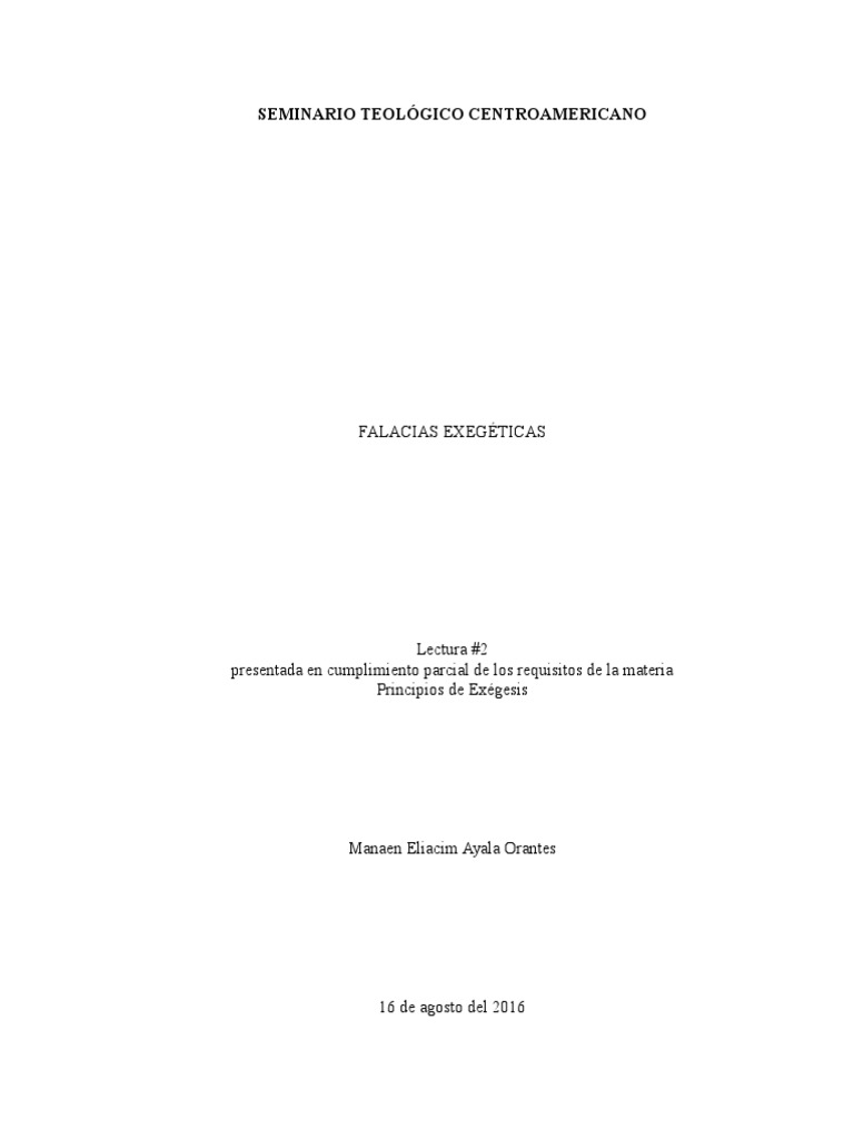 Reporte de Falacias Exegéticas | PDF | Falacia | Exégesis