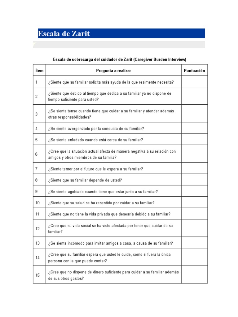 Escala de Zarit