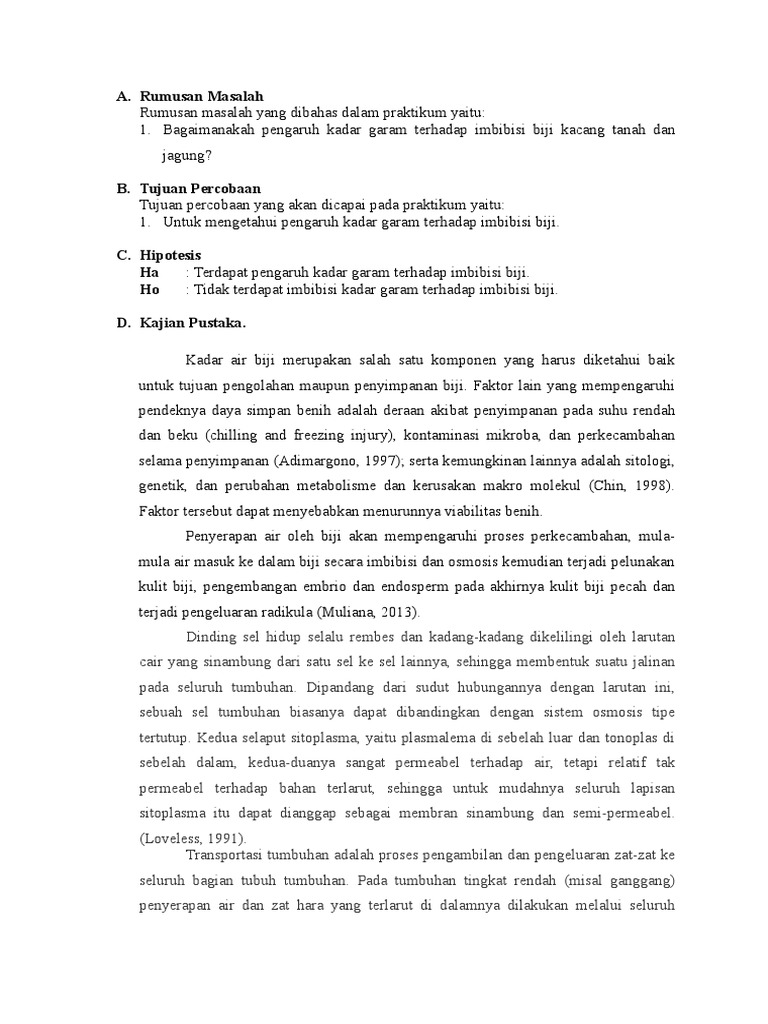 DIAN Laporan Imbibisi Biji | PDF