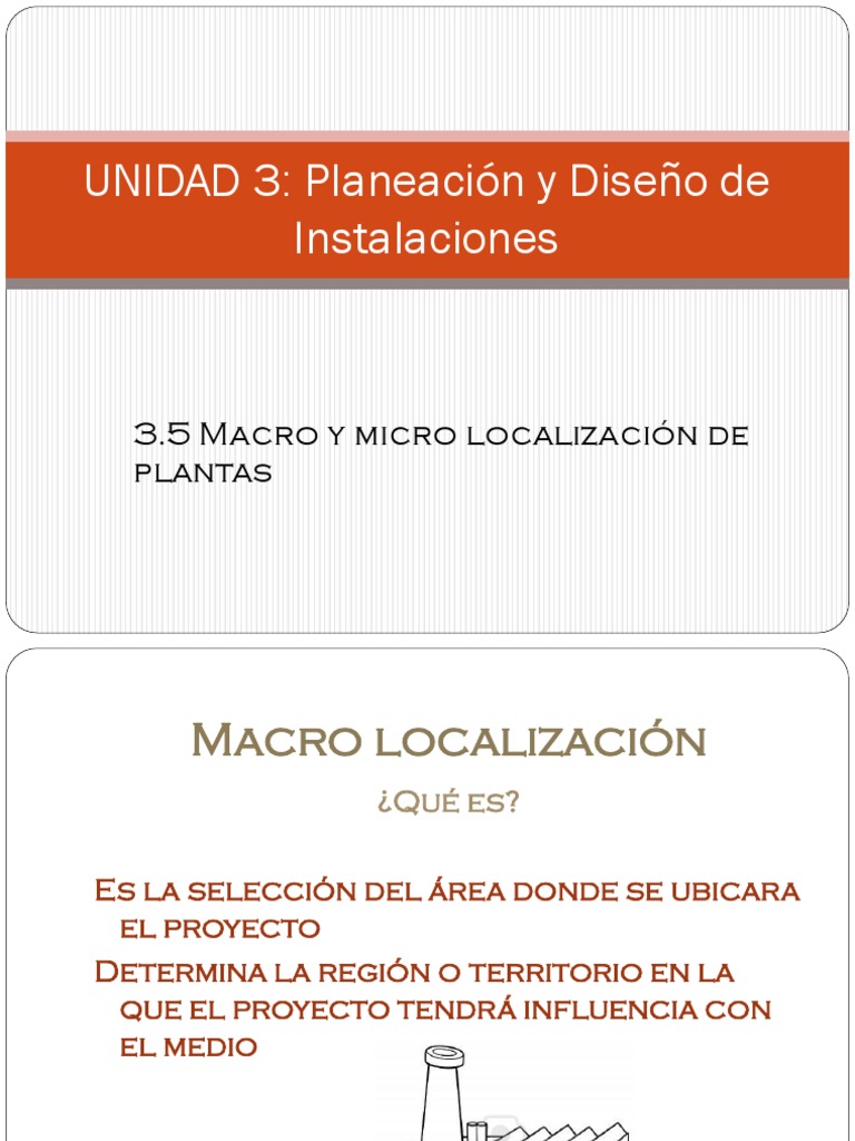 3.5 Macro y Micro Localización de Plantas | Residuos | Macroeconomía