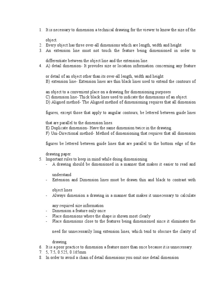 Dimensioning Non-Cylindrical Objects | PDF