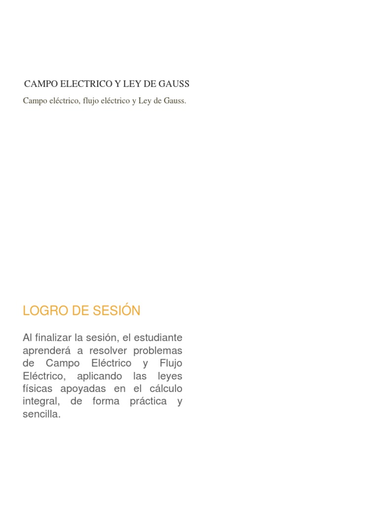Campo Electrico y Ley de Gauss | PDF | Campo eléctrico | Dipolo