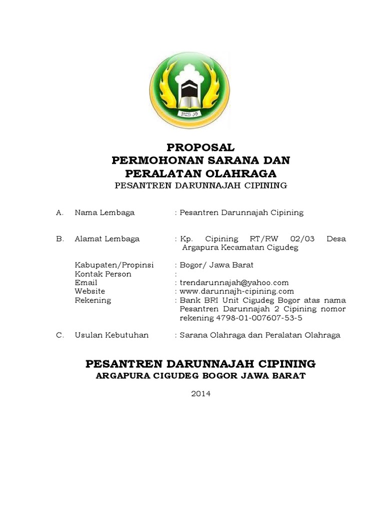 Proposal Peralatan Olahraga | PDF