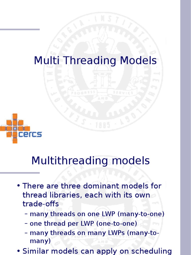 Multi Threading Models Pdf Thread Computing Areas Of Computer