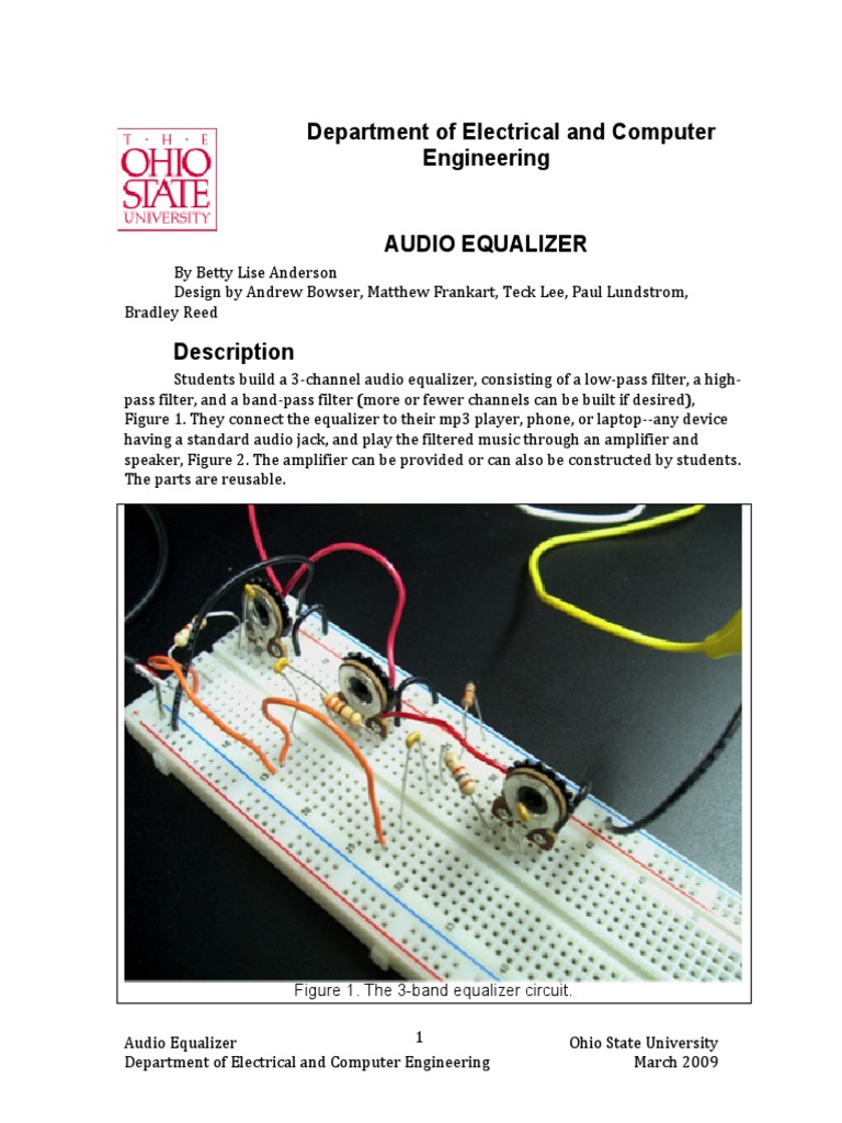 Audio Equalizer | PDF | Electronic Filter | Equalization (Audio)