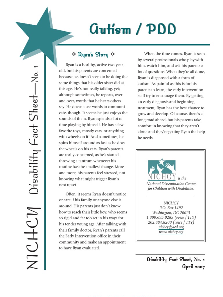 Autism PDD Fact Sheet | Pervasive Developmental Disorders | Autism