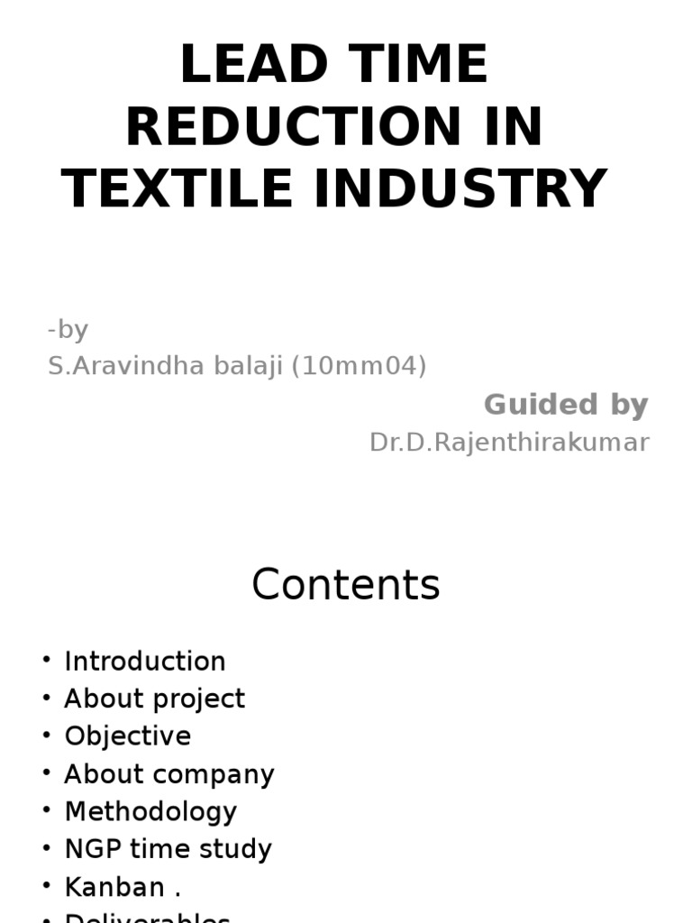 Textile Lead Time | PDF | Lean Manufacturing | Simulation