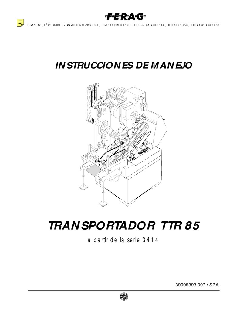 TTR 85 Ferag | PDF | Bomba | Presión