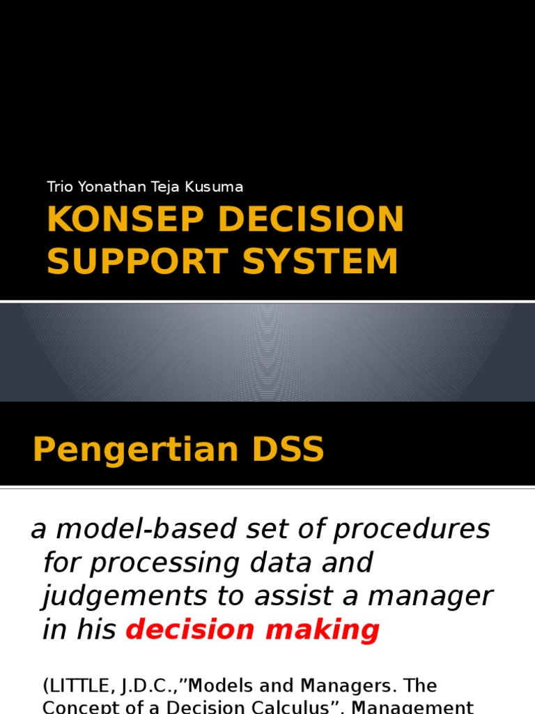 KONSEP DECISION SUPPORT SYSTEM | PDF
