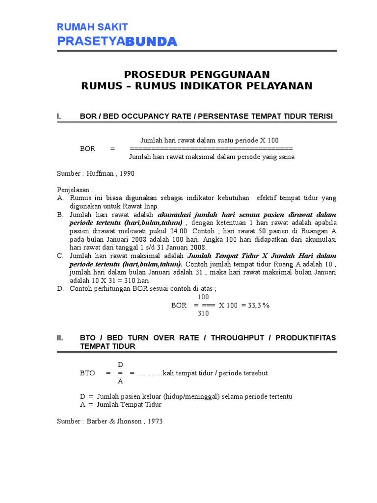 Rumus Indikator Pelayanan | PDF | Metode & Bahan Ajar | Kesehatan Holistik