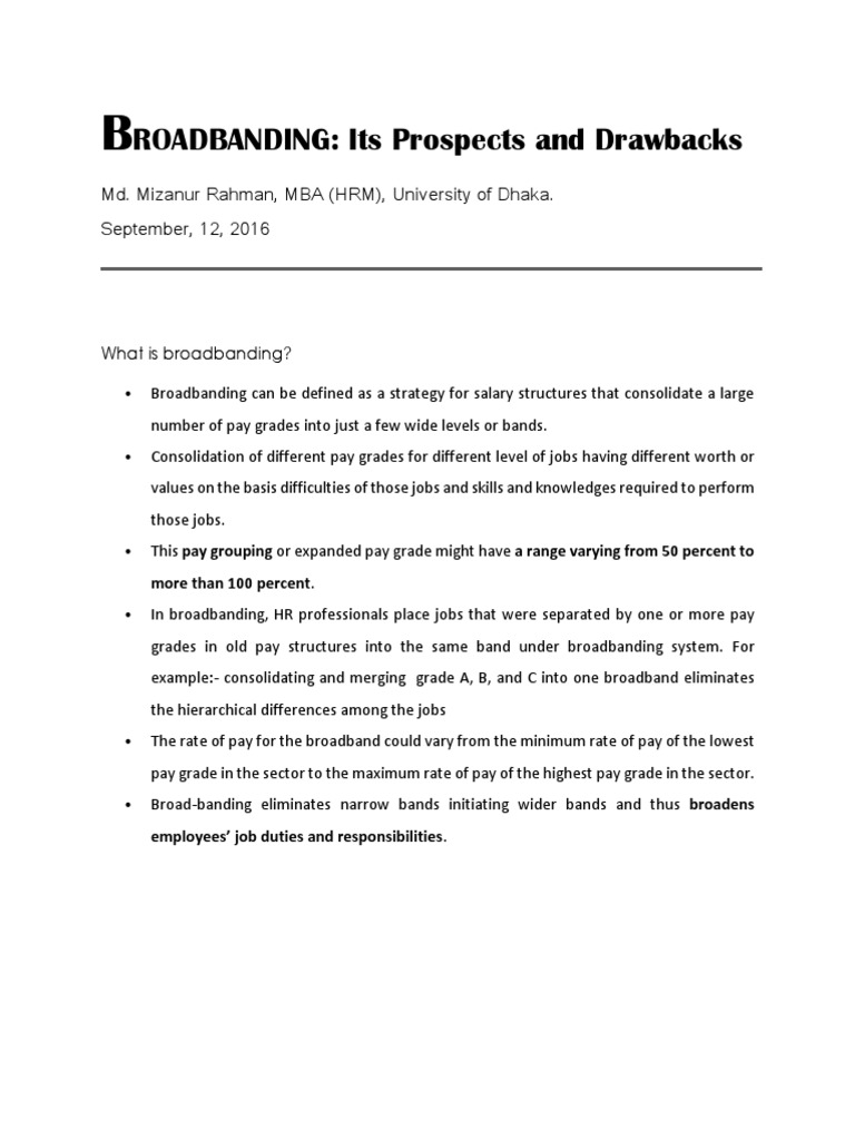 Broadbanding | PDF | Hierarchy | Employment