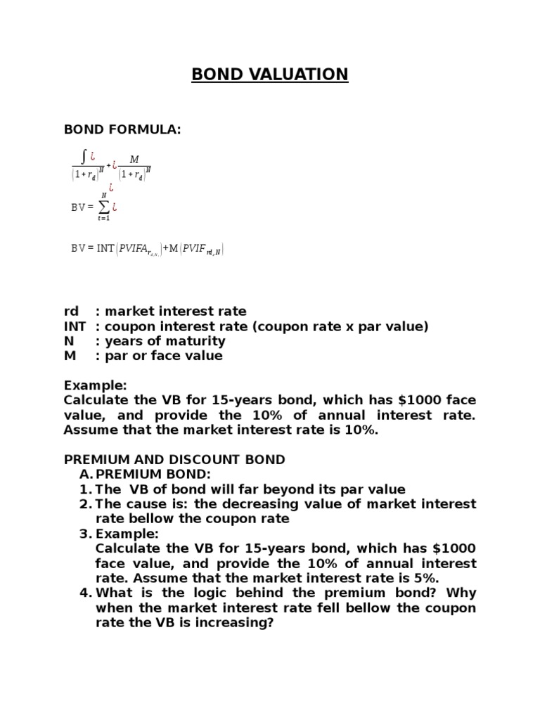 Bond Formula | PDF | Bonds (Finance) | Yield (Finance)