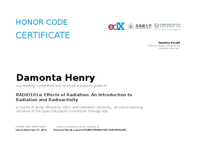 EdX Certificate | PDF