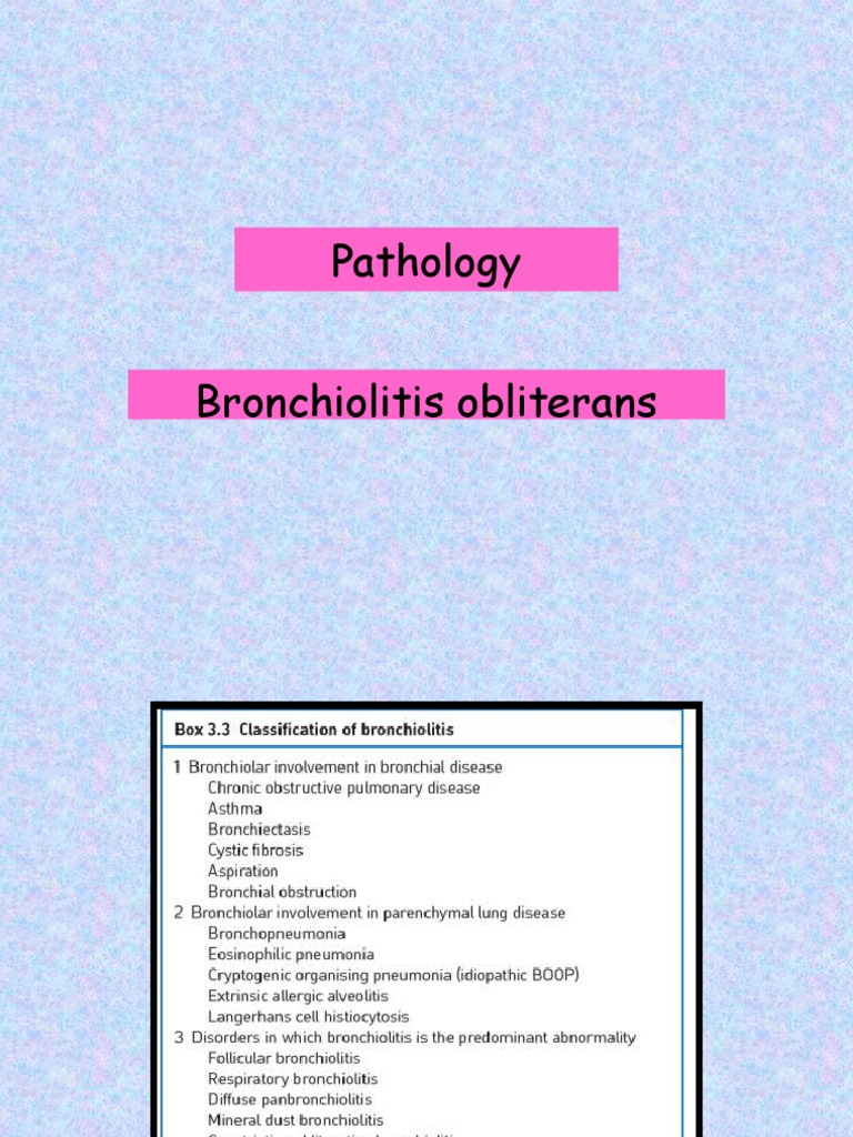 Bronchiolitis Obliterans | PDF | Lung | Anatomy