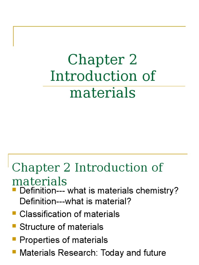 Chapter 2 Introduction To Materials | PDF | Deformation (Engineering ...