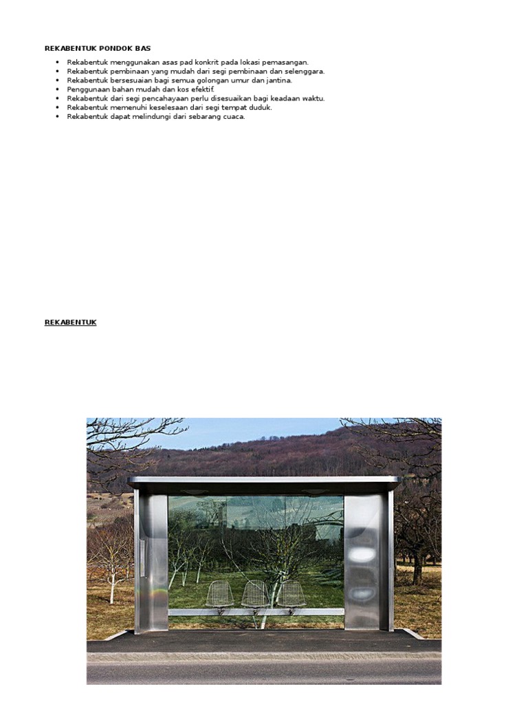 Rekabentuk Pondok Bas yang Selesa | PDF