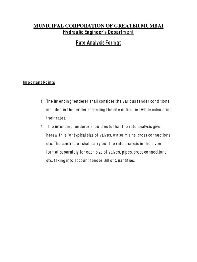 Rate Analysis Format | PDF | Structural Steel | Concrete