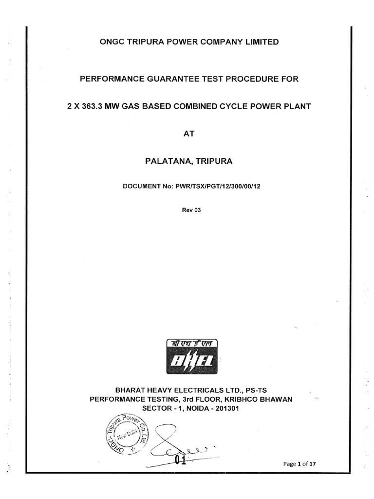 Performance Gurantee Test Procedure | PDF