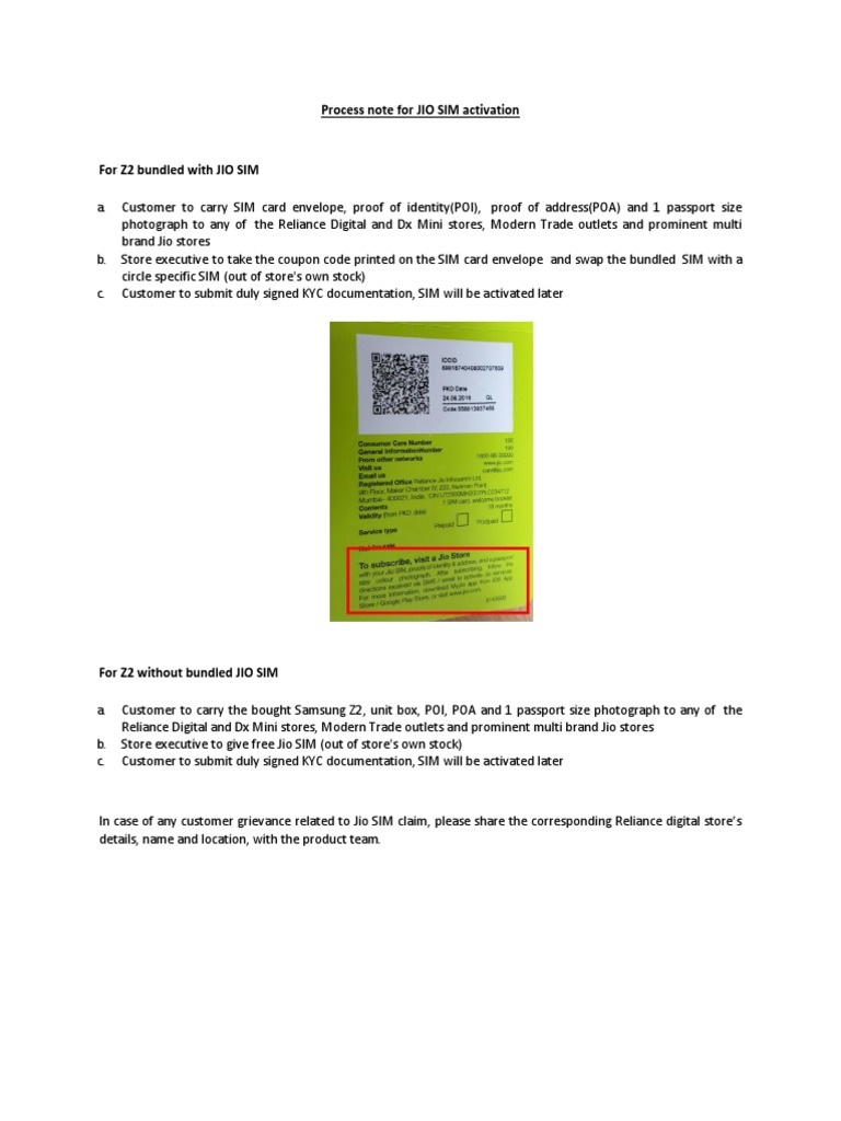 Jio SIM Activation Process | PDF | Access Control | Government And ...