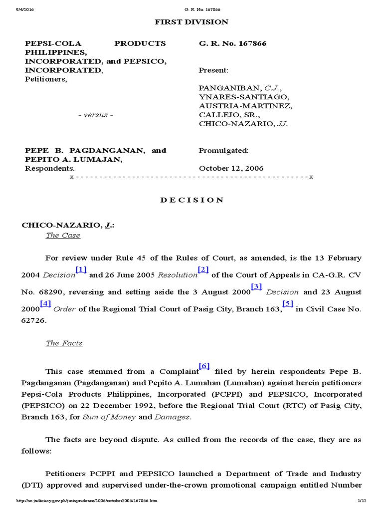 Pepsi 349 Case | PDF | Precedent | Certiorari