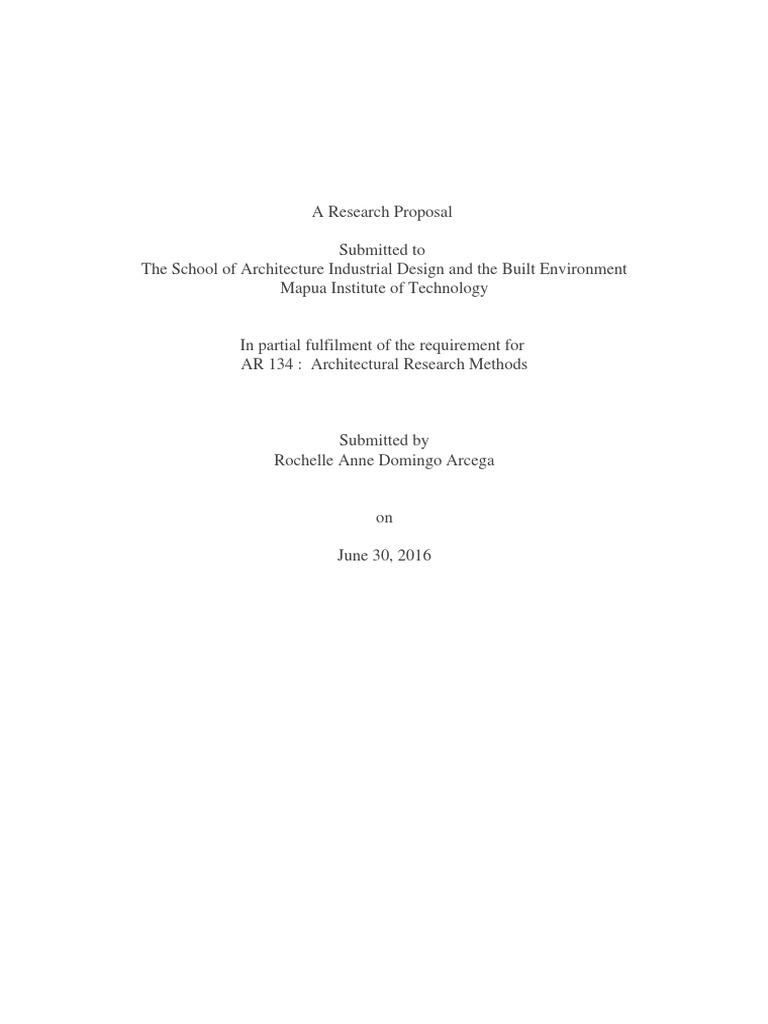 Research Proposal Paper by Arcega Formatted | PDF