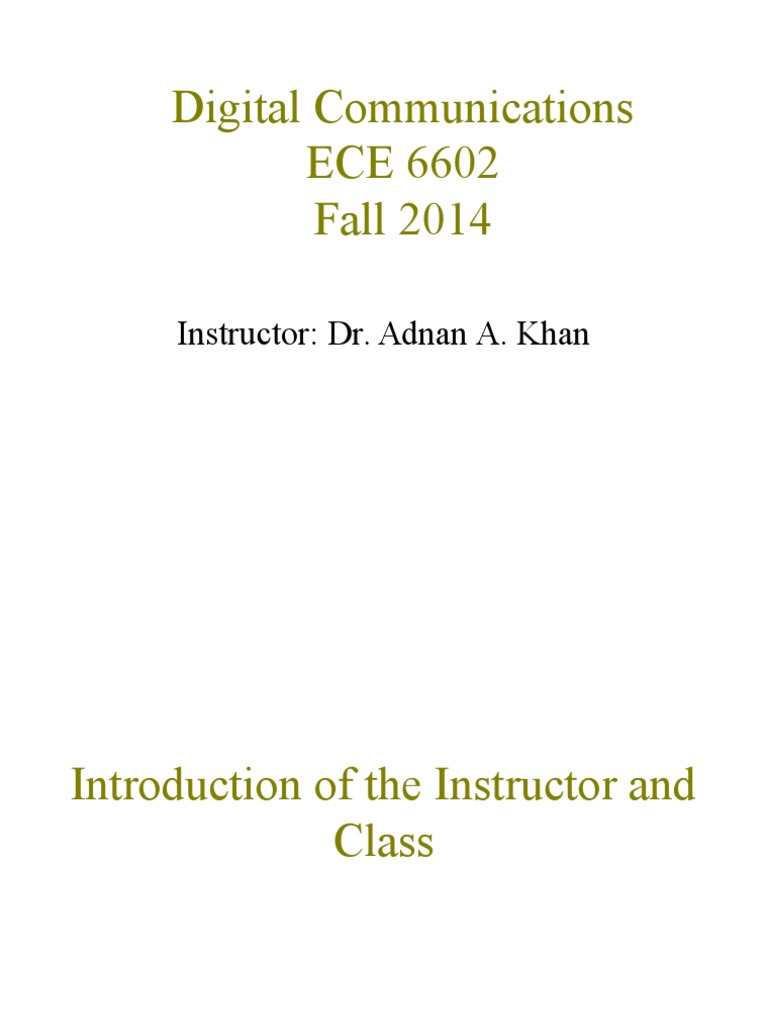 ECE 6602 - Week1 Lec1 | PDF | Modulation | Signal (Electrical Engineering)