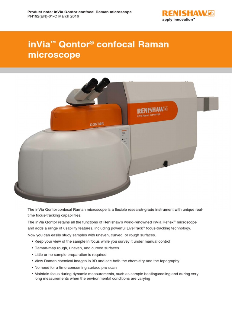 InVia Qontor Confocal Raman Microscope | PDF | Raman Spectroscopy ...