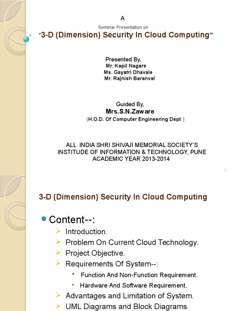 3D Cloud Computing Presentation. | PDF | Public Key Cryptography | Cloud Computing