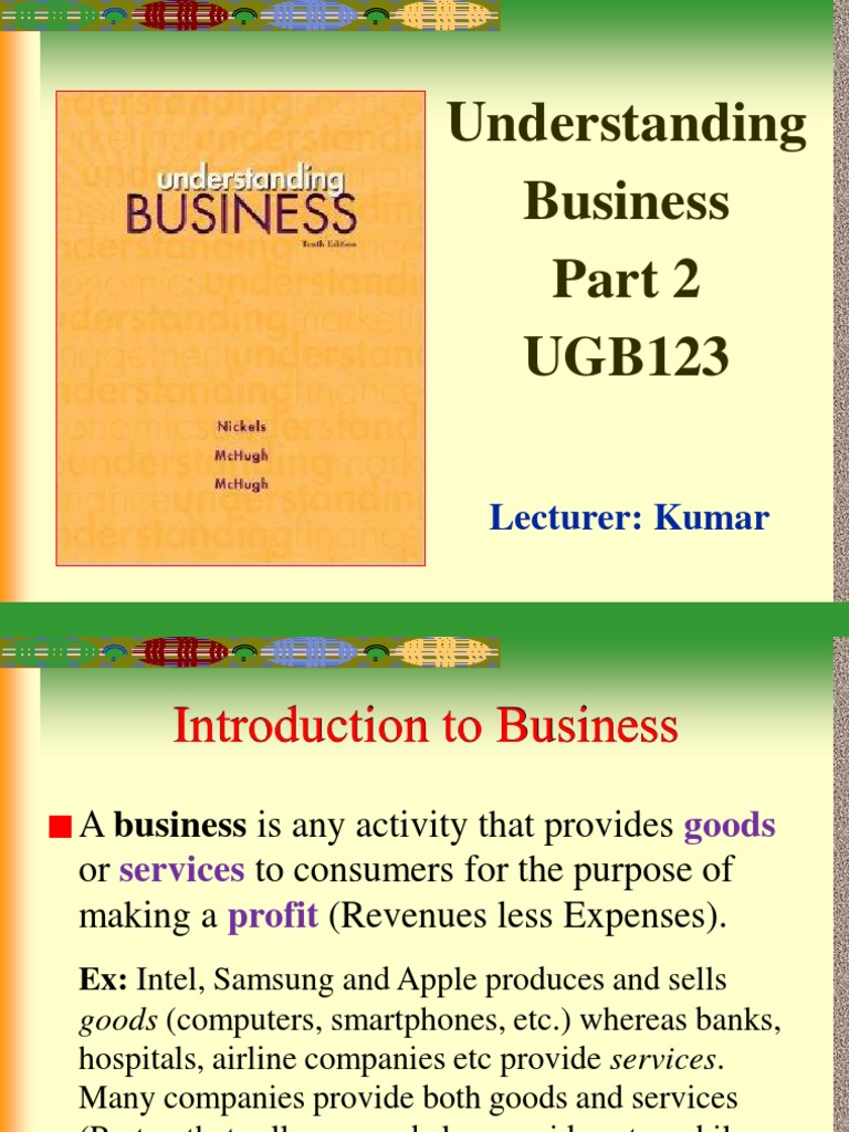 Lesson 01-Understanding Business | PDF | Human Resource Management ...