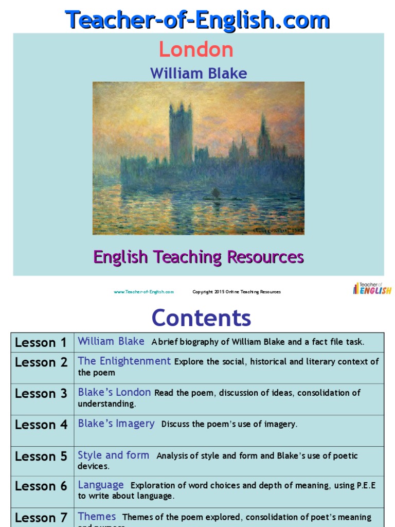London by William Blake | PDF | William Blake | Age Of Enlightenment