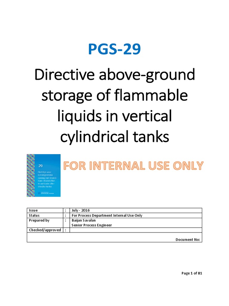 PGS-29: Above-Ground Tank Guidelines | PDF | Sanitary Sewer | Pump
