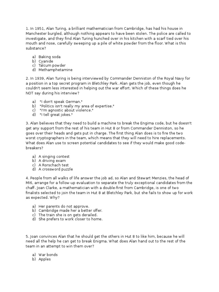 The Imitation Game | PDF | Alan Turing | Bletchley Park