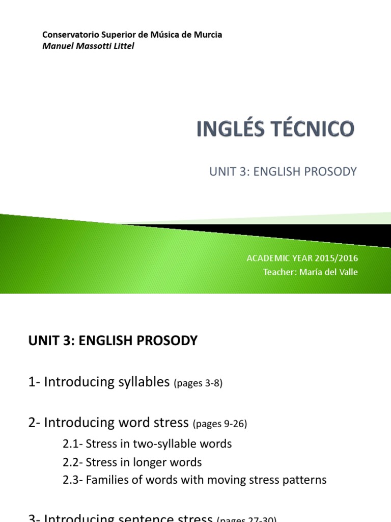 UNIT 3-English Prosody | PDF