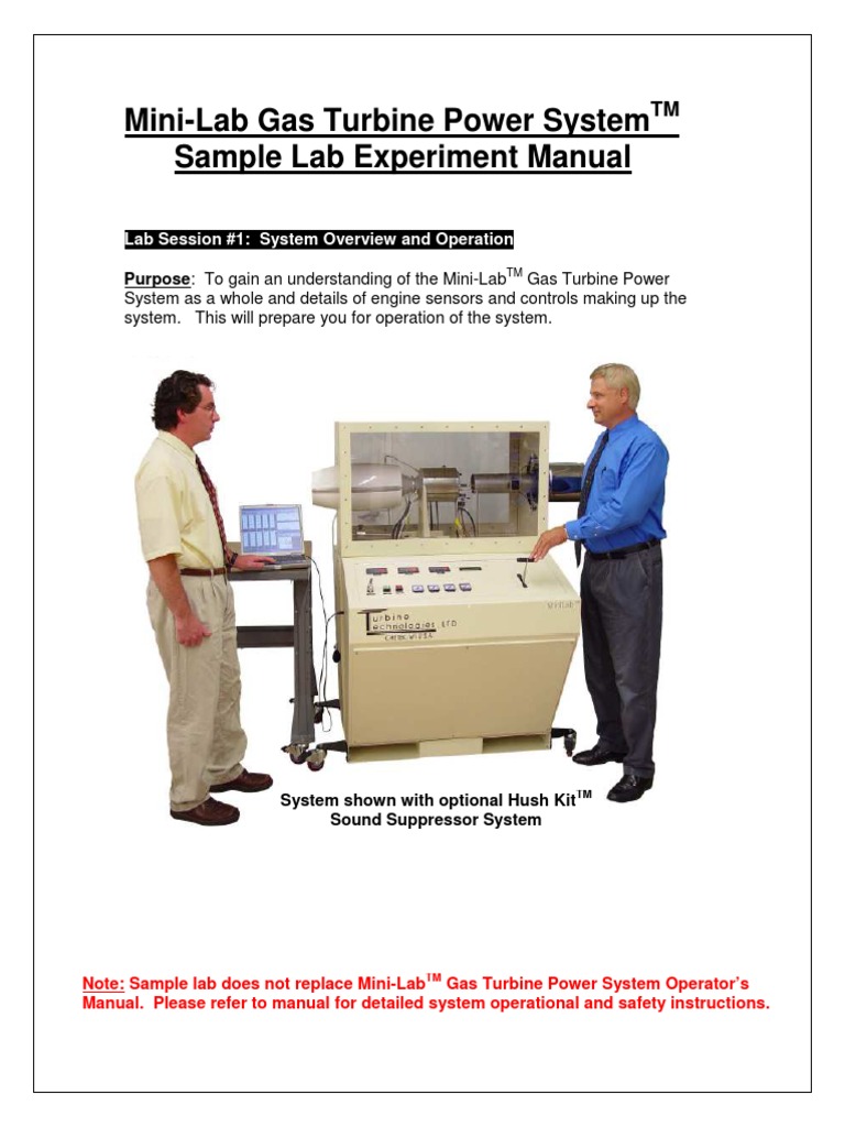 MiniLab Gas Turbine Sample Lab With Data | PDF