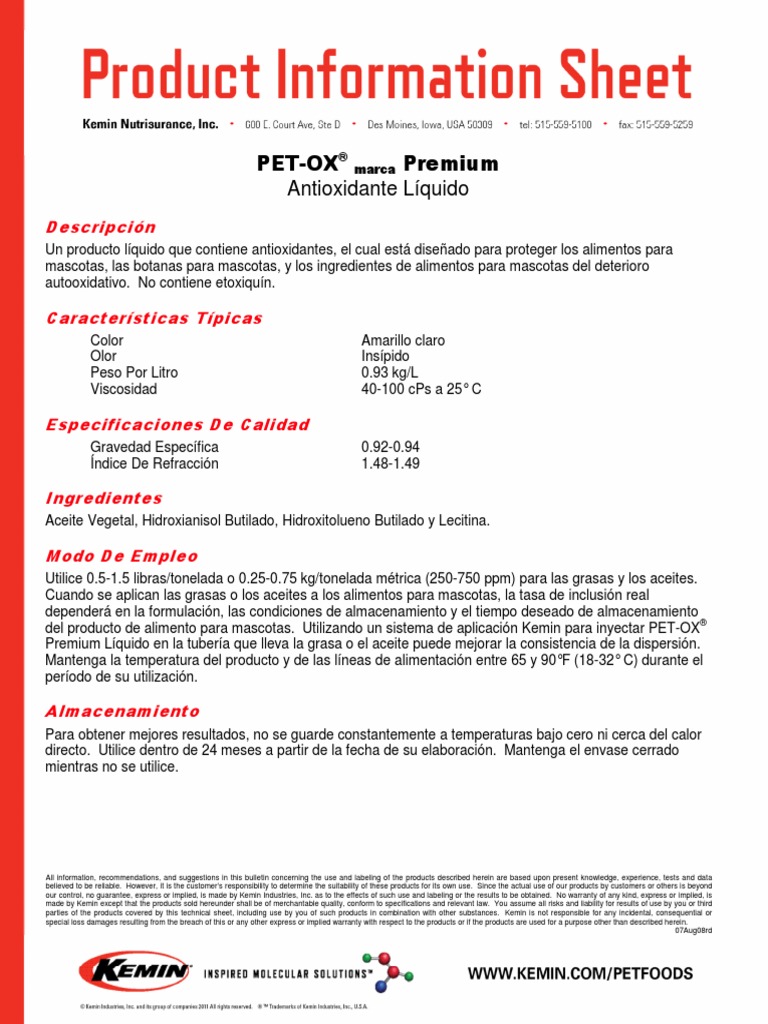 Petox Premium Liquid - Ss Antioxidante | PDF | Comida y bebida ...