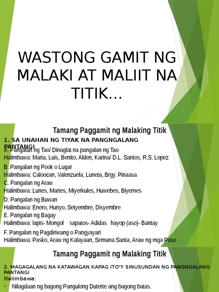Gamit NG Malaking Titik | PDF