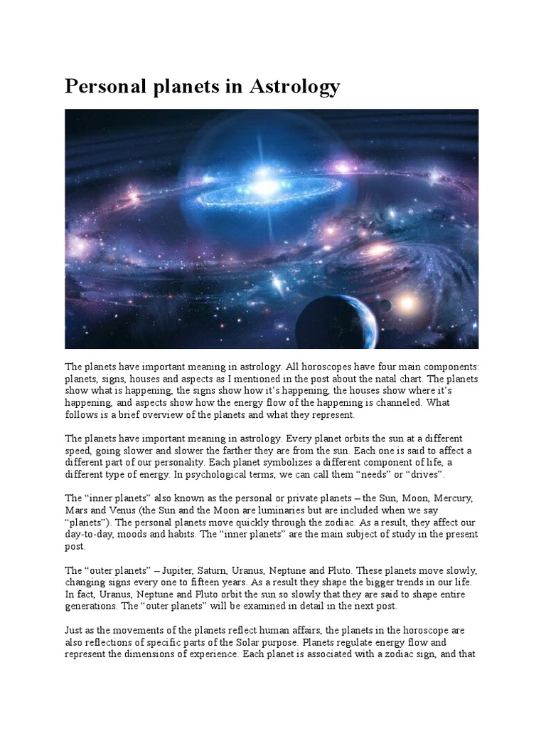 Personal Planets in Astrology Part 1 | PDF | Planets In Astrology ...